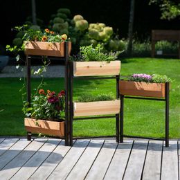 Dobar Hochbeet &raquo;Vertikalbeet "Flexi" 5-stufig&laquo; ca. 165 x 18 x 105 cm (L x B x H) gro&szlig;, ca. 13,5 kg Massivholz B/H/T: 165cm x 105cm x 18cm