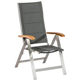 Merxx Hochlehner &raquo;Ferrara&laquo; () 1 Stk. grau Edelstahl, Polyester B/H/T: 62cm x 116cm x 101cm, 1 Stk., Polyester uni