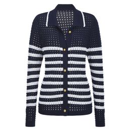 GOLDNER Strickjacke Damen Gr&ouml;&szlig;e M marine / wei&szlig;
