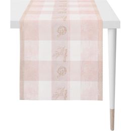 Apelt Tischl&auml;ufer &raquo;1615 Summergarden, Sommerdeko, Sommer&laquo; Jacquardgewebe rosa Polyester B/L: 48cm x 140cm, 1 Stk., rechteckig