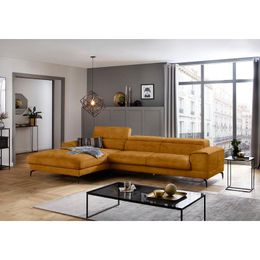 W.Schillig Ecksofa &raquo;piedroo, Designsofa mit tollem Sitzkomfort, bequem, L-Form&laquo; Kopfteilverstellung, wahlweise mit Sitztiefenverstellung, Breite 343cm