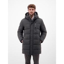 Lerros Herren Lerros Steppjacke mit Kapuze Winterjacke mit Kapuze und Kordelzug grau M