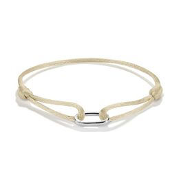 Thomas Sabo Damen Thomas Sabo Charm-Armband &raquo;Textilarmband in verschiedenen Farben - Connect&laquo; beige 24, Polyester Silber 925 (recycelt)