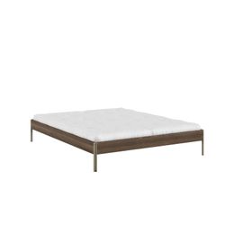 Karup Design Bettgestell &raquo;CORE BED Bodenbett, Holzrahmen, Futonbett, Jugendbett, Holzbett&laquo; Massivholzbett mit Lattenrost, Kiefer massiv, Doppelbett ohne Kopfteil 