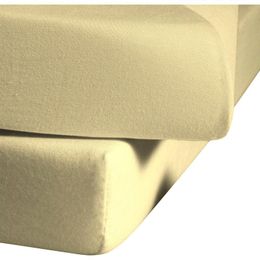 Fleuresse Spannbettlaken &raquo;Ines hochwertiger Jersey aus reiner Baumwolle,&laquo; aus Baumwolle, f&uuml;r Matratzen bis 23 cm H&ouml;he, Bettlaken, Spannbetttuch gelb 