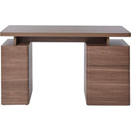Jahnke Schreibtisch &raquo;CU-LIBRE 140&laquo; 1 Stk. tlg. platzsparender Arbeitsplatz, 1 Schublade und 2 T&uuml;ren, 135 cm braun B/H/T: 135cm x 76cm x 55cm