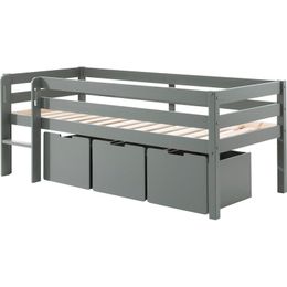Vipack Spielbett &raquo;Pino, Kiefer massiv, mit Rolllattenrost, 3 Rollboxen, Made in Europe&laquo; B/H/T ca. 207,6x83x104,9cm, inkl. Leiter und Absturzschutz, wahlweise