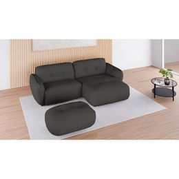 BETYPE Polsterhocker &raquo;Be Fluffy&laquo; softer Sitzkomfort, moderner Kedernaht, hochwertiger Bezugsstoff grau 100% Polyester B/H/T: 112cm x 46cm x 74cm, 