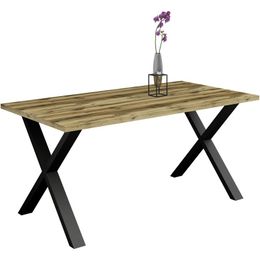 M&auml;usbacher Esstisch &raquo;Big System Metall&laquo; Metallgestell in X Form braun B/H/T: 160cm x 78cm x 90cm
