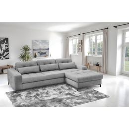 exxpo - sofa fashion Ecksofa &raquo;Bonito, mit R&uuml;cken- und Sitztiefenverstellung, inkl. Bett & Bettkasten&laquo; Sitztiefenverstellung,H&ouml;henverstellung grau B/H/