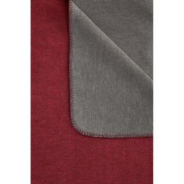 Biederlack Wohndecke &raquo;Melange&laquo; mit geketteltem Zierstich rot Baumwolle, Polyacryl, Polyester B/L: 150cm x 200cm