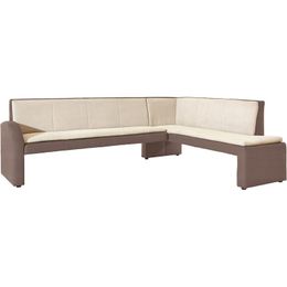 exxpo - sofa fashion Eckbank &raquo;Cortado, elegant und modern mit hohem Sitzkomfort&laquo; hohe Bodenfreiheit, sch&ouml;ne Detailverarbeitung braun Strukturstoff (88