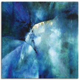 Artland Leinwandbild &raquo;Komposition in blau&laquo; Gegenstandslos 1 Stk. tlg. auf Holzrahmen gespannt blau B/H/T: 30cm x 30cm, Leinwandbild Gegenstandslos quadratisch