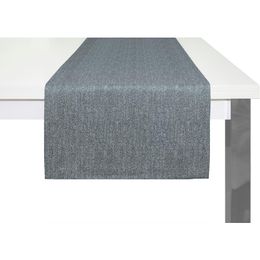 WIRTH Tischl&auml;ufer &raquo;Torbole&laquo; blau Baumwolle, Polyester B/L: 150cm x 40cm, 1 Stk.