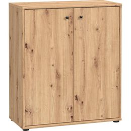 FORTE Kommode &raquo;Tempra, Kommode, 2 gro&szlig;e T&uuml;ren, H&ouml;he 85,5 cm&laquo; Breite 73,7 cm braun B/H/T: 73,7cm x 85,5cm x 34,8cm, 2 Stk.