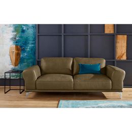 W.Schillig 2,5-Sitzer &raquo;montanaa Designsofa mit erstklassigem Sitzkomfort, Ferderkern&laquo; mit Metallf&uuml;&szlig;en in Chrom gl&auml;nzend, Breite 212 cm gr&uuml;n B/H/T: 