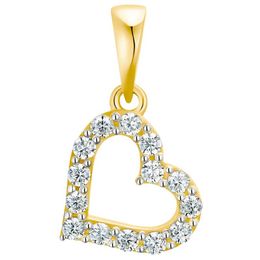 Amor Herzanh&auml;nger &raquo;2035327&laquo; mit Zirkonia (synth.) gold Gelbgold 375, 0,33 g
