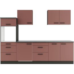 Optifit K&uuml;chenzeile &raquo;Palma&laquo; Breite 270 cm, wahlweise mit E-Ger&auml;ten, seitenverkehrt stellbar rot B/H/T: 270cm x 60cm, ohne E-Ger&auml;te
