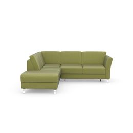 Sit & More sit&more Ecksofa &raquo;Visby L-Form&laquo; Wahlweise mit Schlaffunktion und Stauraum, frei im Raum stellbar gr&uuml;n B/H/T: 248cm x 87cm x 213cm, Luxus-Microfaser 