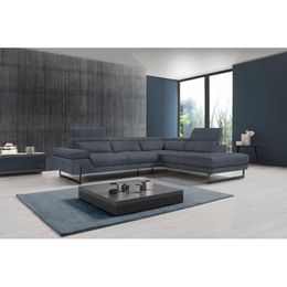 Egoitaliano Ecksofa &raquo;Queenie, extravagantes Sofa mit erstklassigem Sitzkomfort, L-Form&laquo; mit verstellbarer Armlehne und Kopfteilen f&uuml;r Wohlf&uuml;hlkomfort grau Luxus-