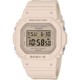 Casio Baby-G Damen CASIO Baby-G Chronograph Quarzuhr, Armbanduhr, Damenuhr, automatischer Kalender, digital, Timer beige Einheitsgr&ouml;&szlig;e