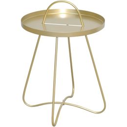 HOFMANN LIVING AND MORE Beistelltisch Metallplatte gold B/H/T: 40cm x 57cm x 40cm