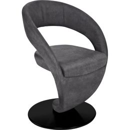 K+w Komfort & Wohnen K+W Komfort & Wohnen Esszimmerstuhl &raquo;Wave, Drehstuhl&laquo; () Design-Drehstuhl, schwarzer Drehteller grau 785: Microfaser, 100% Polyester B/H/T: 62cm x 