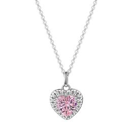 Firetti Damen Kette mit Anh&auml;nger &raquo;Schmuck Geschenk Silber 925 Halsschmuck Halskette Ankerkette Herz&laquo; mit Zirkonia (synth.) pink Silber 925 (