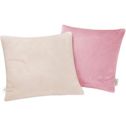 s.Oliver Dekokissen &raquo;double soft Kissen s.Oliver&laquo; Kissenh&uuml;llen ohne F&uuml;llung, 2 St&uuml;ck, mit samtig weicher Oberfl&auml;che rosa Polyester B/L: 50cm x 50cm, 2