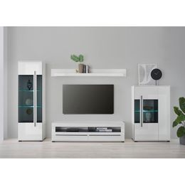 Home Affaire Wohnwand &raquo;Cantara, Anbauwand, Wohnzimmer-Set, in Eiche Evoke, Wei&szlig; oder Kaschmir&laquo; Set, 4 Stk. tlg. wei&szlig; Holzwerkstoff B/H/T: 350cmcm x 