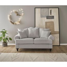 OTTO home 2-Sitzer &raquo;Westminster, Sofa im Landhausstil, Couch mit Zierkissen&laquo; Federkern-Polsterung, gedrechselter Fu&szlig;, hochwertiger Microfaserbezug 