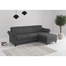 Sit & More sit&more Ecksofa &raquo;Glendale, L-Form&laquo; inkl. Kopfteilverstellung,wahlweise mit Vorziehsitz und Bettkasten grau 95% Polyester, 5% Polyamid B/H/T: 253cm x 