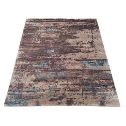 Teppich &raquo;ANGELES PILANO&laquo; rechteckig 10 mm H&ouml;he exlcusive Musterring DELUXE COLLECTION, Bambus-Viskose feine Kn&uuml;pfung blau Viskose B : 70cm 1 Stk., 