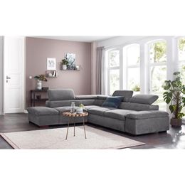 OTTO home Ecksofa &raquo;Alberto L-Form&laquo; mit Kopfteilverstellung, wahlweise mit Schlaffunktion grau 90% Polyester, 10% Polyamid;Luxus-Microfaser weich (9)0%