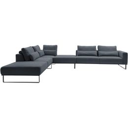 Musterring Ecksofa &raquo;JustB! PM100 bequem, modern, elegant und viel Platz, bodenfrei&laquo; mit Zwischenhocker, wahlweise mit Funktion und Kissen, Ma&szlig;e 290 x 308 blau 85