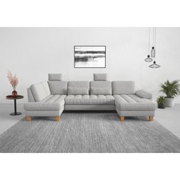 Sit & More sit&more Wohnlandschaft &raquo;Westham U-Form&laquo; wahlweise mit Schlaffunktion, Bettkasten, Sitztiefenverstellung silber 90% Polyester 10%Polyamid B/H/T: 338cm