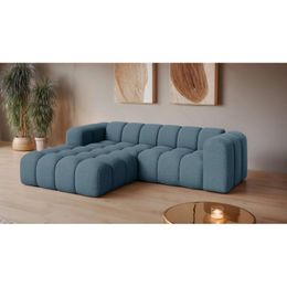 OTTO home Ecksofa &raquo;KALLIE L-Form, 248 cm - OTTO. Verl&auml;ssliche Qualit&auml;t.&laquo; Bubble Optik, moderne Steppung, hoher Sitzkomfort blau 100% Polyester B/H/T: 