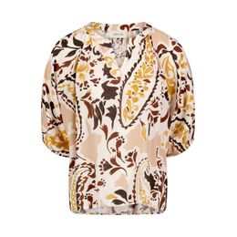 Cartoon Casual-Bluse mit Raffung Damen Gr&ouml;&szlig;e M braun