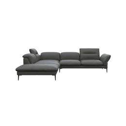 FLEXLUX Ecksofa &raquo;Salino, Funktionssofa mit Ottomane, Relaxsofa, Ecksofa&laquo; Sofa mit Arm- und Kopfteil-Verstellungen, Kaltschaum & Stahl-Wellen grau B/H/