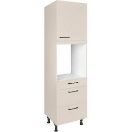 Nobilia Backofenumbauschrank &raquo;"MIAMI", Ausrichtung w&auml;hlbar, mit Schublade und zwei Ausz&uuml;gen und&laquo; einer T&uuml;r, vormontiert, Breite/H&ouml;he: 60/216,6 cm Sand