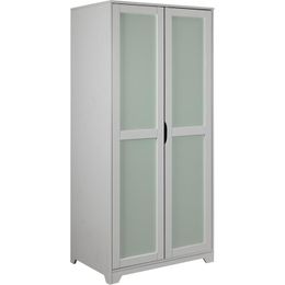 Inter Link Dreht&uuml;renschrank &raquo;Prati, Kleiderschrank Kiefer Massivholz hellgrau/salbeigr&uuml;n, 2 T&uuml;ren&laquo; 1 Stk. tlg. grifflos, modern, ideal f&uuml;r Kinderzimmer, BxTxH: 