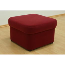 DOMO collection Hocker &raquo;Papenburg elegant und zeitlos, B/T 57/57cm&laquo; in gro&szlig;er Farbvielfalt rot Luxus-Microfaser (100% Polyester);Struktur ( 90% 