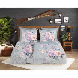 Good Morning Wendebettw&auml;sche &raquo;Elenamu&laquo; 2 Stk. Flanell, Biber, Winter, Warm, Rei&szlig;verschluss, Wendeoptik, Blume bunt Flanell, Obermaterial: 100% 