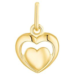 Amor Damen Kettenanh&auml;nger &raquo;Golden Heart&laquo; Made in Germany gold Gelbgold 375, 0,31 g