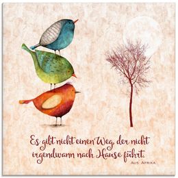 Artland Glasbild &raquo;Lebensweisheit Zu Hause&laquo; Tiere 1 Stk. tlg. in verschiedenen Gr&ouml;&szlig;en beige B/H/T: 30cm x 30cm, Glasbild Tiere quadratisch, 1 Stk.