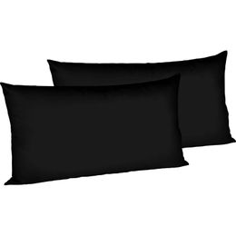 Fleuresse Kissenbez&uuml;ge &raquo;Colours&laquo; edler, b&uuml;gelfreier Interlock-Jersey aus 100% Baumwolle schwarz Interlock-Jersey, Obermaterial: 100% Baumwolle B/L: 