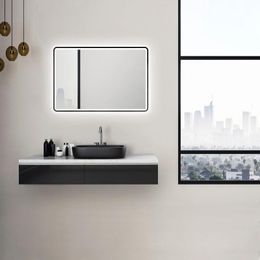 Talos Badspiegel &raquo;Moon&laquo; LED Spiegel, Design Lichtspiegel schwarz B/H/T: 80cm x 2,5cm x 60cm