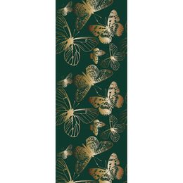 queence Vinyltapete &raquo;Sonia&laquo; Motiv bedruckt botanisch floral gemustert nat&uuml;rlich glatt 90x250cm, selbstklebend, kinderleichte Anbringung,, Sticker gr&uuml;n