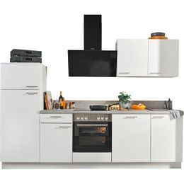 KOCHSTATION K&uuml;che &raquo;KS-Scafa, mit Soft-Close, mit h&ouml;henverstennbaren F&uuml;&szlig;en&laquo; vormontiert, wahlweise mit E-Ger&auml;ten, Stellbreite 280 cm wei&szlig; B/H/T: 280cm 