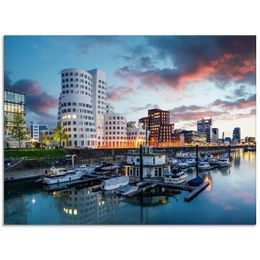 Artland Glasbild &raquo;D&uuml;sseldorf Medienhafen&laquo; Deutschland 1 Stk. tlg. in verschiedenen Gr&ouml;&szlig;en beige B/H/T: 80cm x 60cm, Glasbild Deutschland Querformat, 1 Stk.